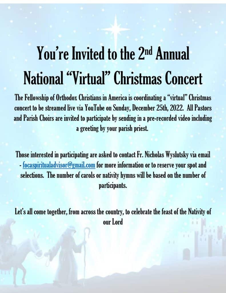 FOCA Hosting Virtual Christmas Concert to Celebrate Nativity - Diocese ...